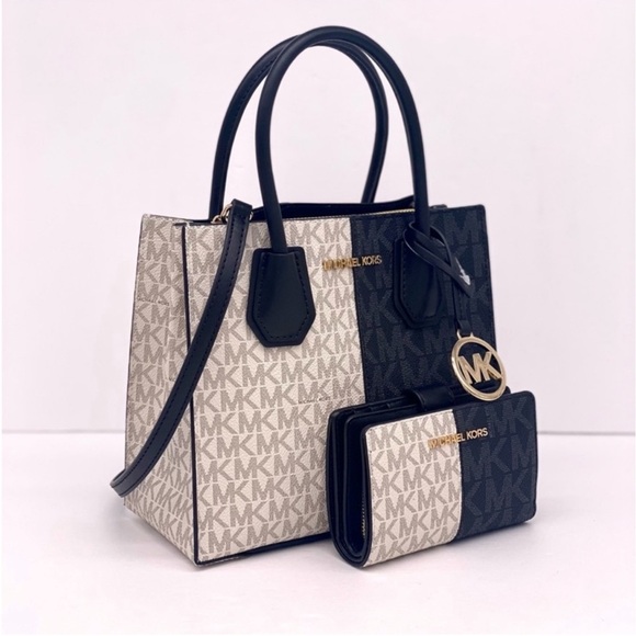 Michael Kors | Bags | Michael Kors Mercer Twotone Logo Crossbody Bag ...